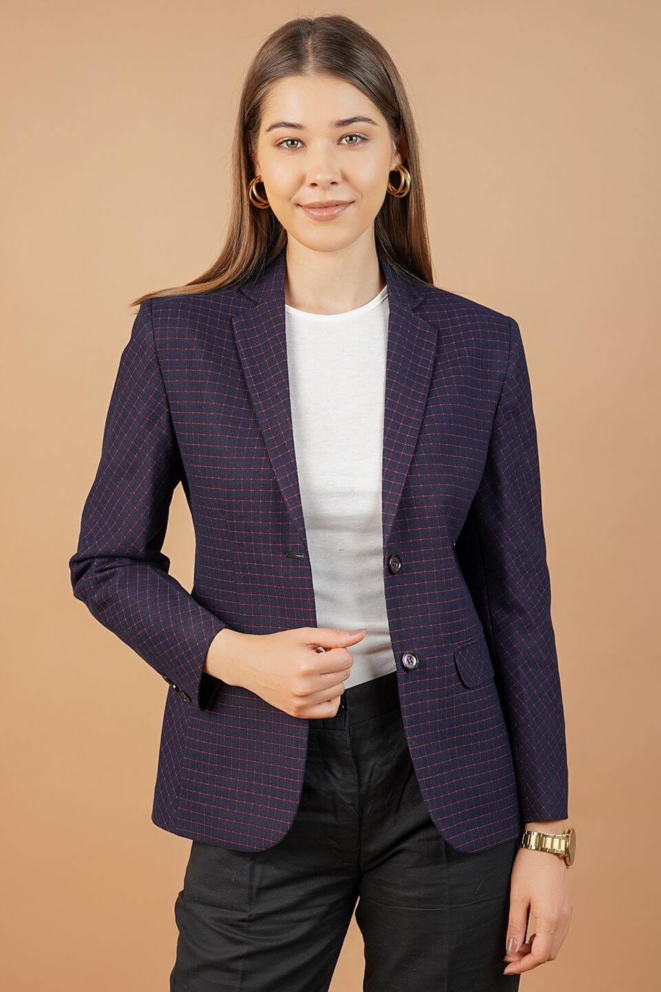 Talethread Womens 100% Cotton Blue Blazer – TaleThread